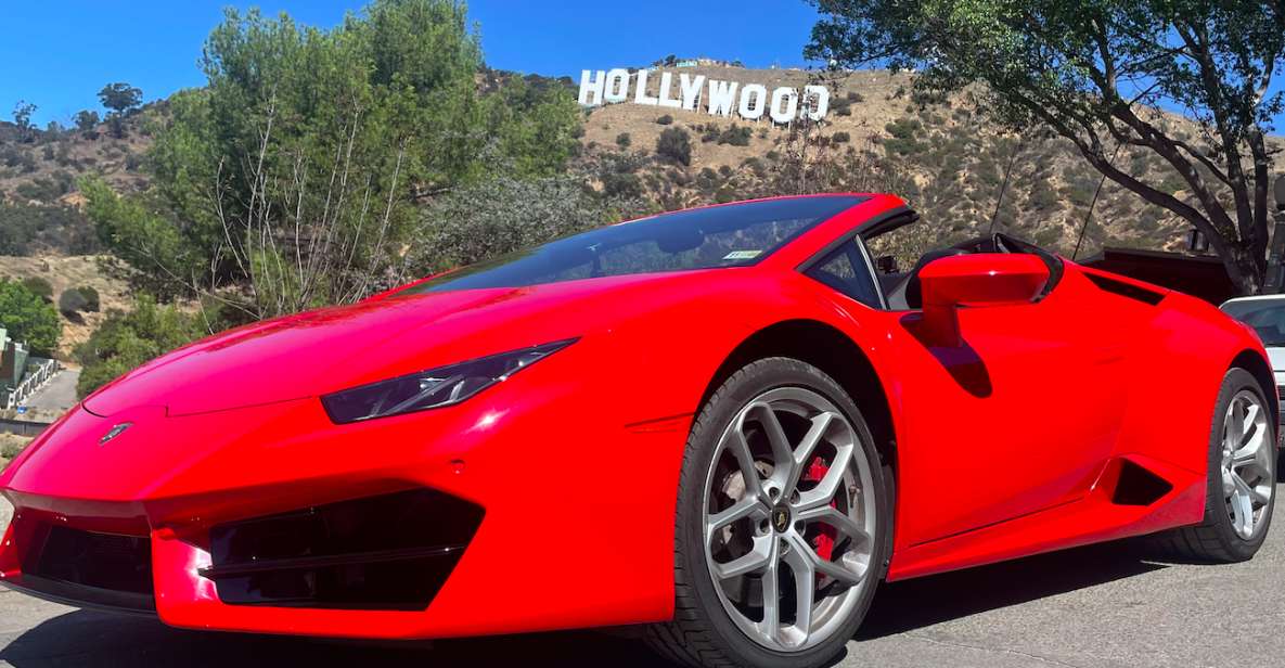 Hollywood Sign 50 Min Lamborghini tour (drive or be driven) - Key Points