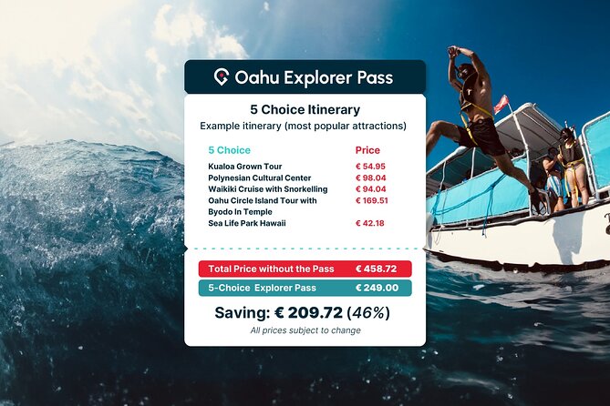 Oahu Explorer Pass: Save up to 50% - Includes Waikiki Cruise - Key Points