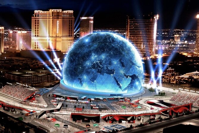 Private 1.5 Hour Sphere Las Vegas Guided Tour in an EVR car - FAQs