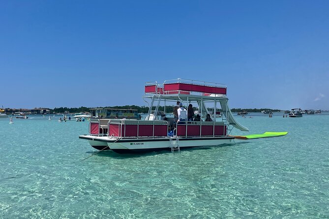 Private Crab Island Double Slides Pontoon Charter - Key Points