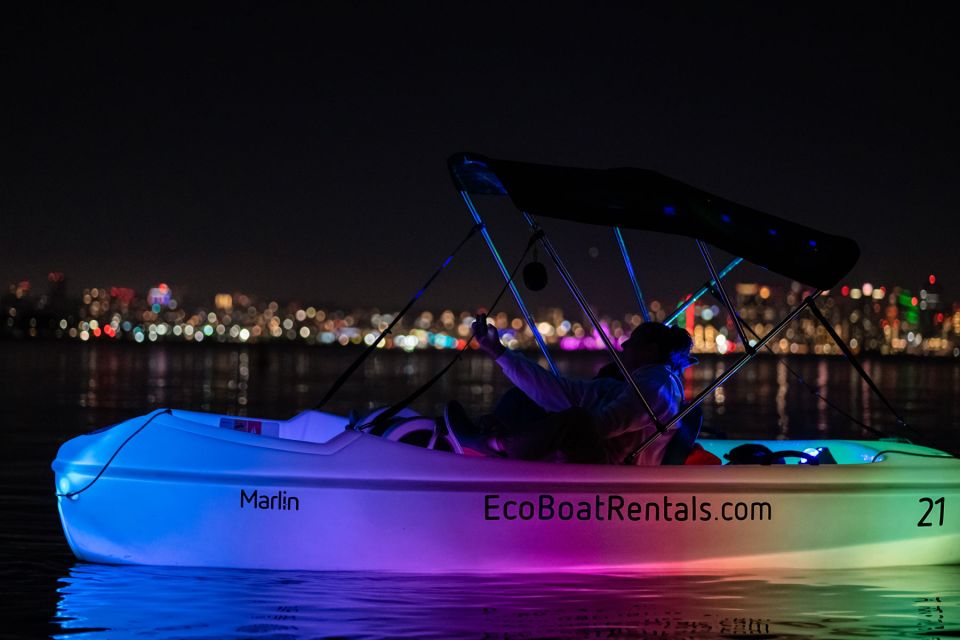 San Diego: Night Date Glow Pedal Boat with Downtown Views - An Intimate Night on the Water