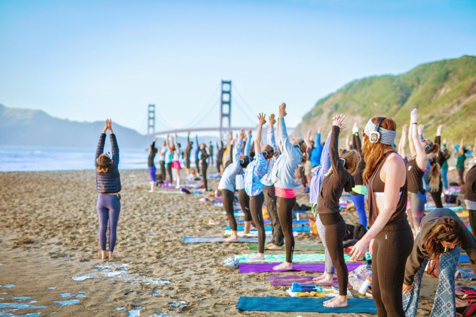 San Francisco: Silent Disco Yoga at Baker Beach - An Authentic Yoga Experience with a View