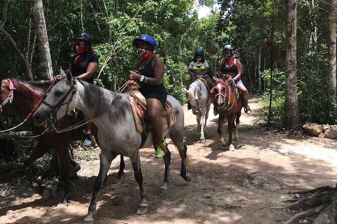 Horseback riding with ATV, zip lines and cenote, lunch and transfer - Horseback Riding: Gentle Trails in the Jungle