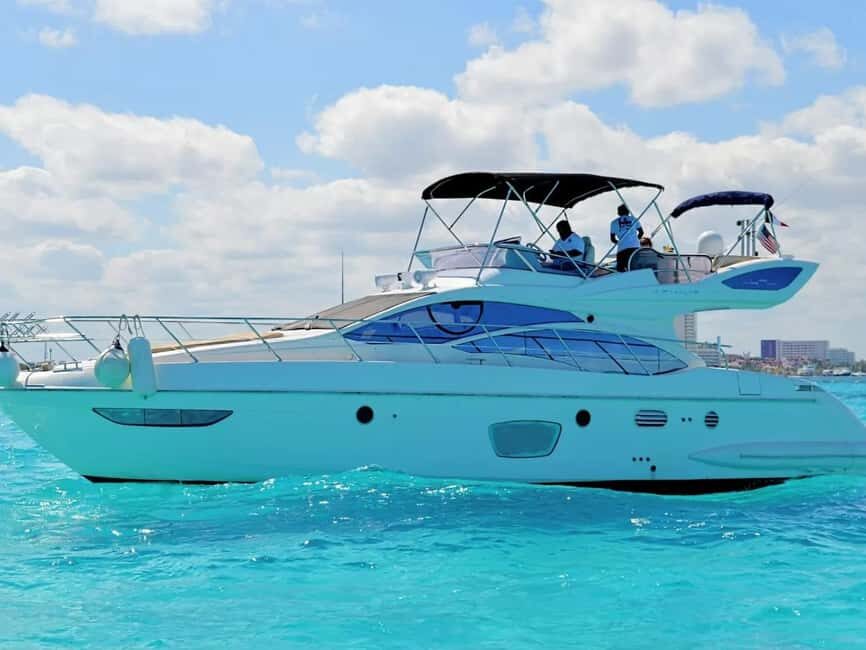 Cancun: Azimut 47 Fly Private Yacht - 6 hours to Isla Mujeres - The Itinerary in Detail
