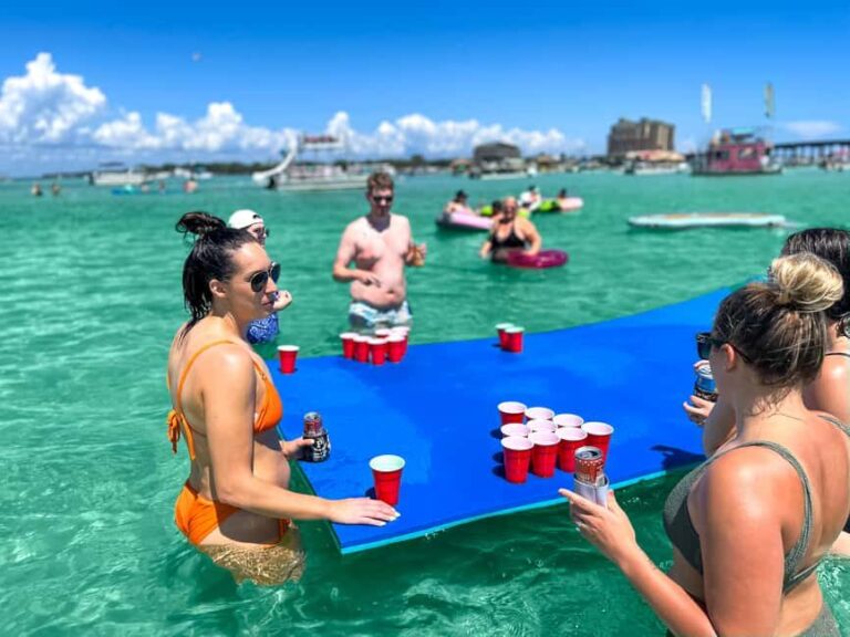 Destin: Crab Island Tiki Boat Cruise with Captain - In Summary