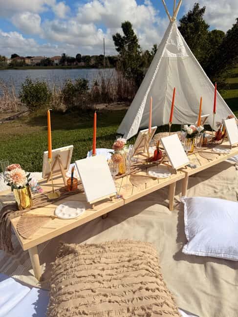 Luxury Outdoor Sip & Paint Experience- Near Miami - The Experience: Setting the Scene