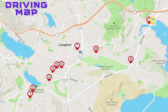 Murder Mystery Detective Experience in Langford BC - The Route and Locations