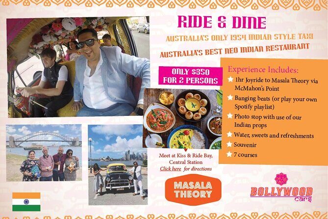 Private Bollywood Style Car Ride and Dinner in Sydney - Practicalities & Tips for Booking