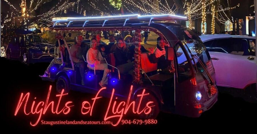 St Augustine: Nights of Lights Tour by Electric Cart - The Route Breakdown