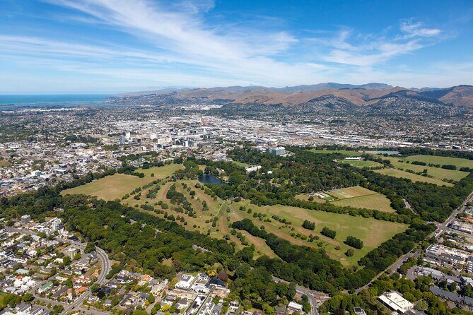Christchurch to Akaroa with Garden City Helicopters Christchurch - The Flight: Scenic Beauty from Above