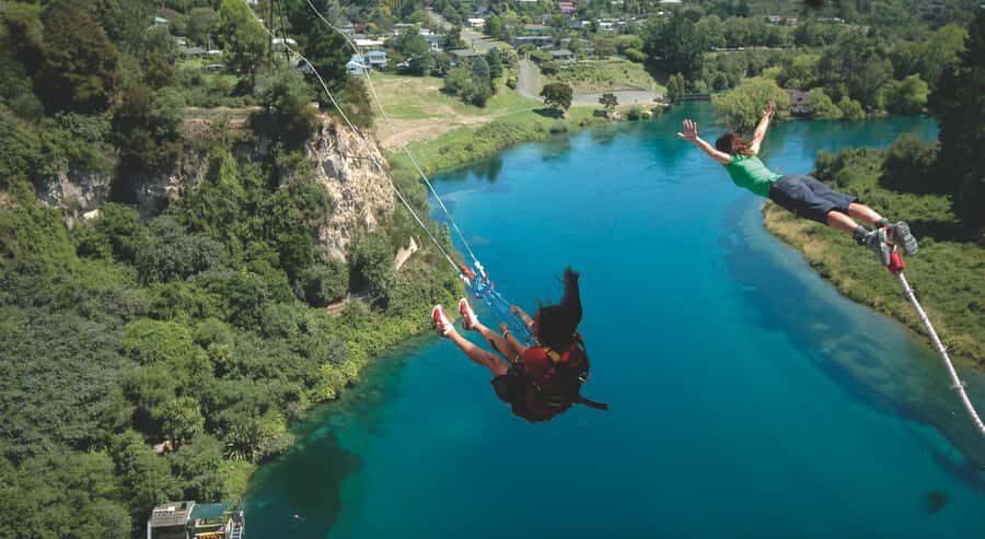 Taup: Bungy Jump and Swing Combo - The Bungy Jump: From New Zealand’s Highest Water Touch Platform