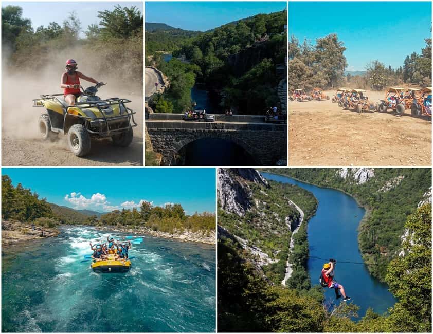 Antalya/Side: Quad, Buggy, Rafting & Zipline Tour with Lunch - Key Points