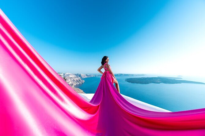 Flying Dress Photoshoot in Santorini by Flying Dress Photo © - The Photographer and Experience Quality