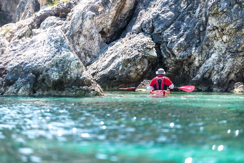 Lefkada: Blue Cave Kayak Tour with a Taste of Greece - Detailed Breakdown of the Itinerary