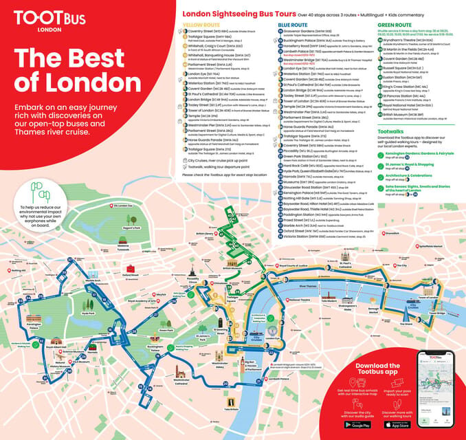 London: Tootbus Must-See Hop-On Hop-Off Bus Tour with Cruise - The Route Breakdown