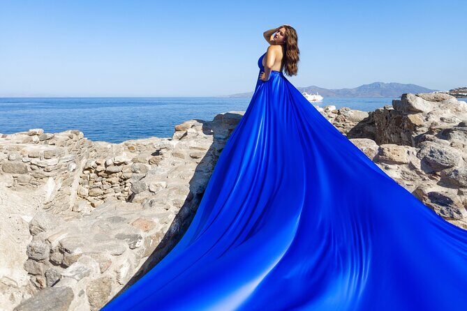 Private Flying Dress Photoshoot in Mikonos - The Dress Collection and Accessories