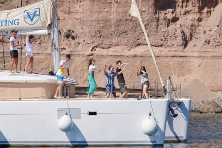 Santorini Gold Catamaran Cruise with Snorkel, BBQ & Open Bar - Who Should Book This Tour?
