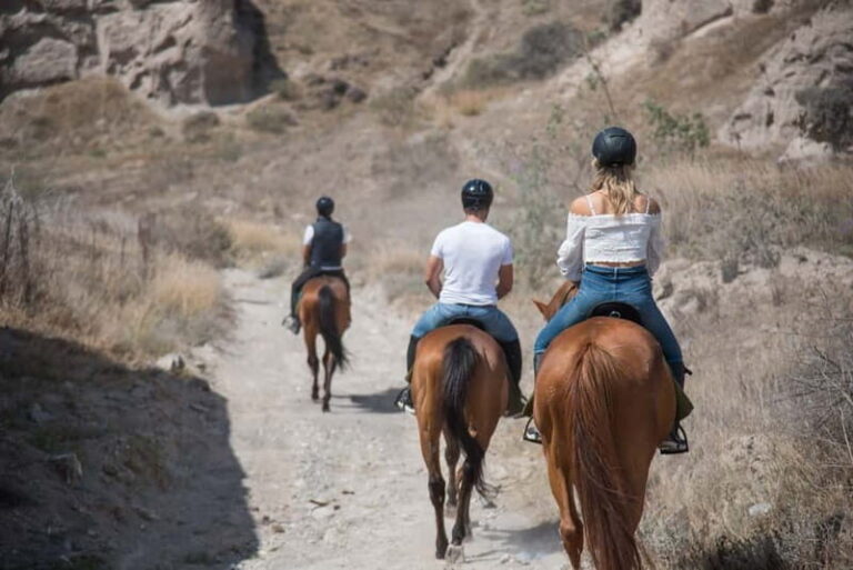 Santorini: Horse Riding Trip to Black Sandy Beach - What the itinerary looks like
