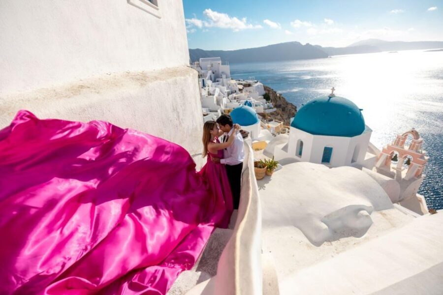 Santorini: Unique Flying Dress Photoshoot Experience - What to Expect on the Day