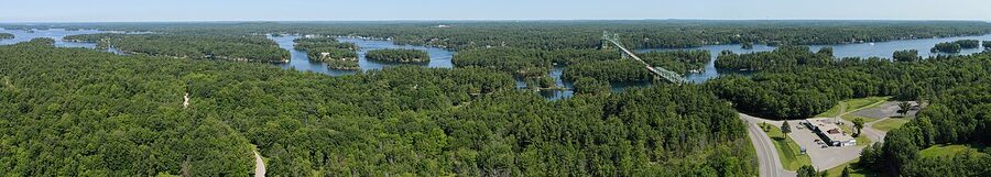 Thousand Islands panorama from 1000 Islands Tower