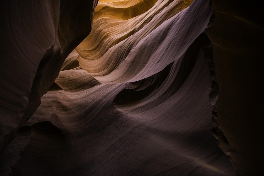 Desert canyon nature rock formations and patterns in Antelope Canyon
