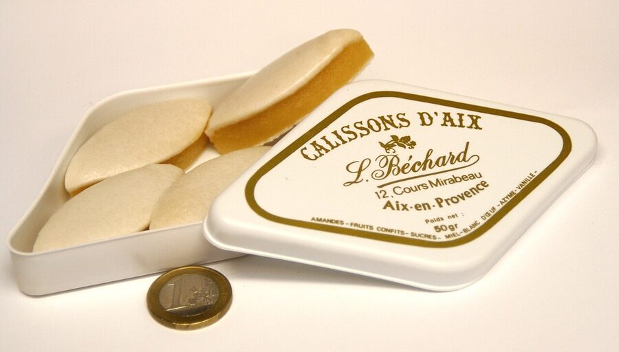 Calissons d'Aix sweets close up