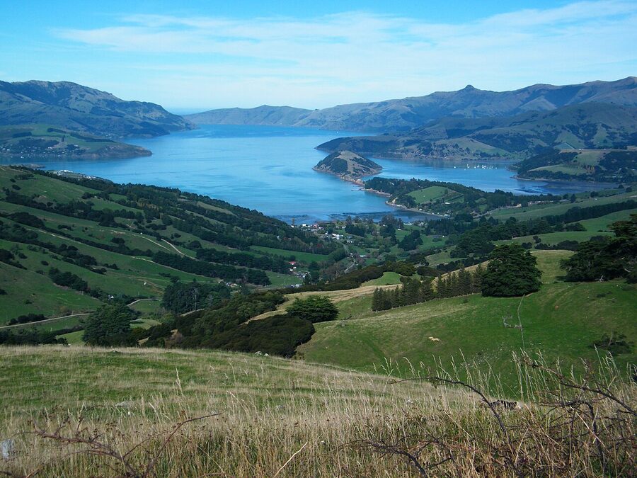A wide bay in Akaroa harbour