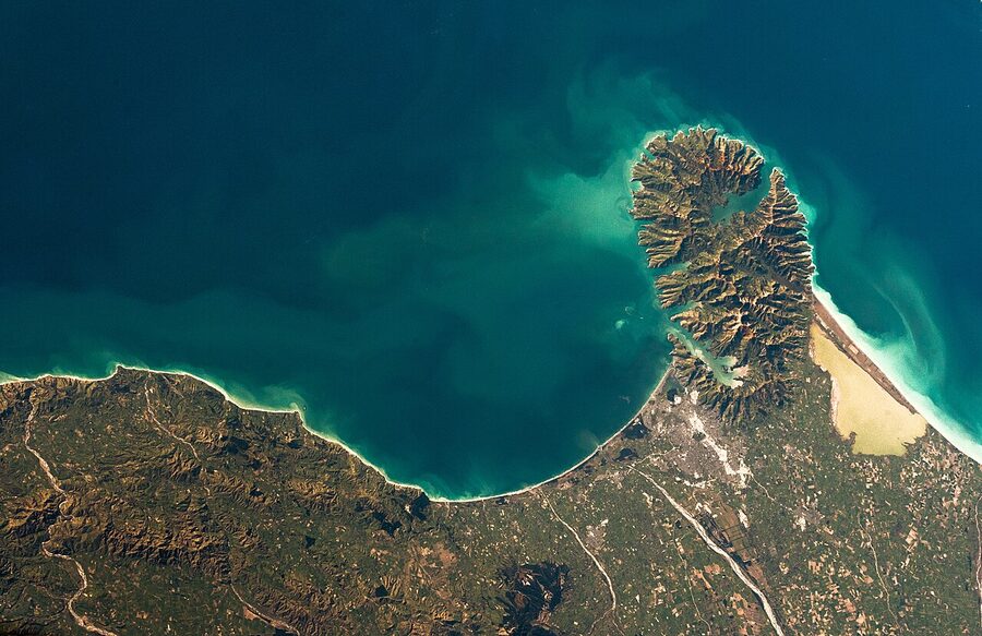 Banks Peninsula seen from space