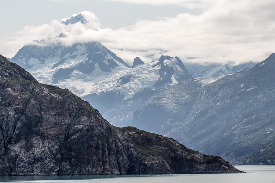 Alaska mountain peak with glacier