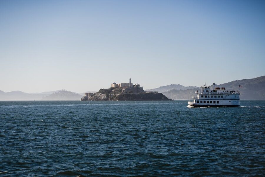 Ferry boat approaching Alcatraz Island