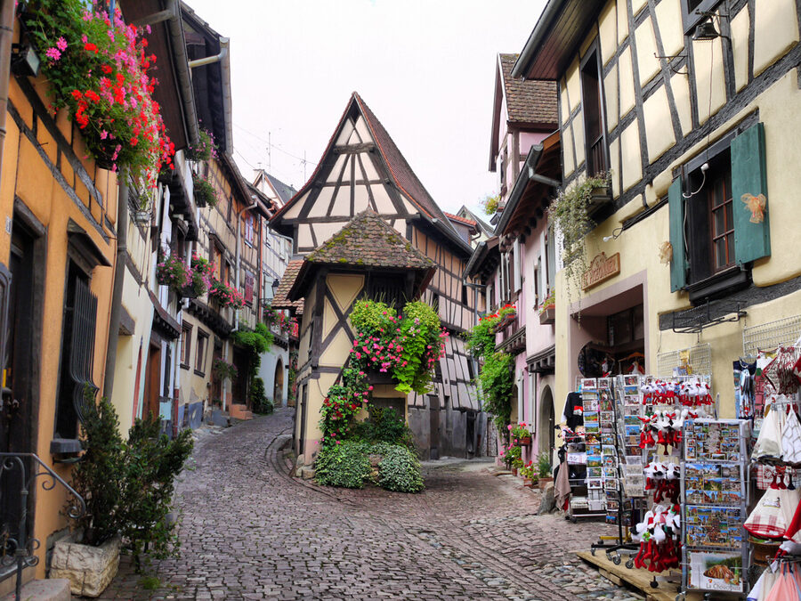 Eguisheim concentric circular streets Alsace village