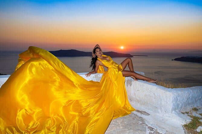 Amazing Flying Dress Photoshoot in Santorini - The Itinerary Unpacked