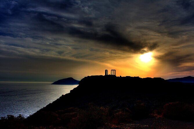 Amazing Sunset at Poseidon's Temple, Cape Sounio - The Transport and Timing