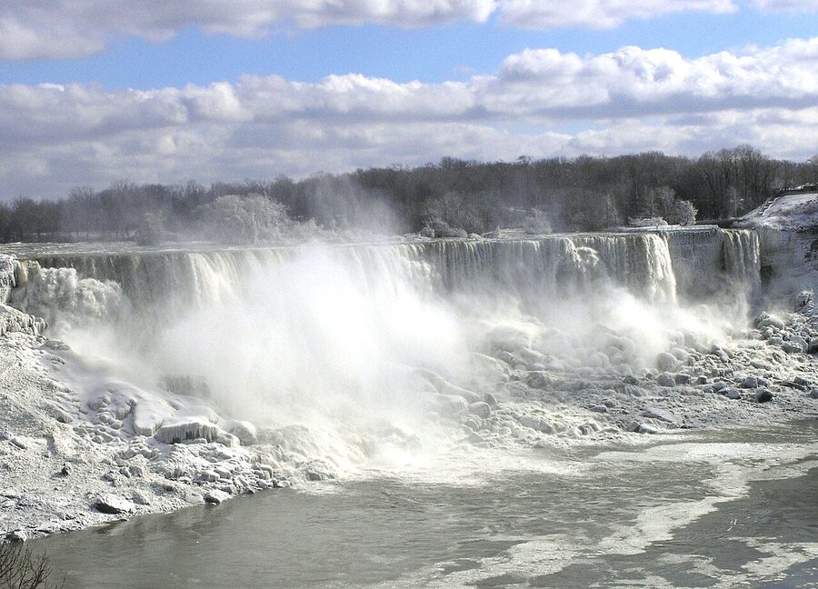 American Falls seen from the Maid of the Mist boarding dock