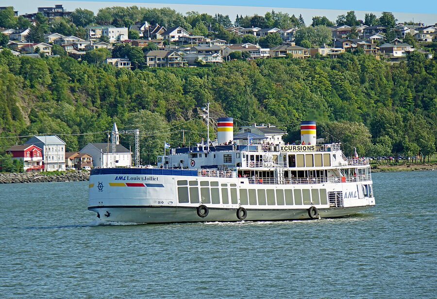 The AML Louis Jolliet sightseeing ship docked at Quebec City