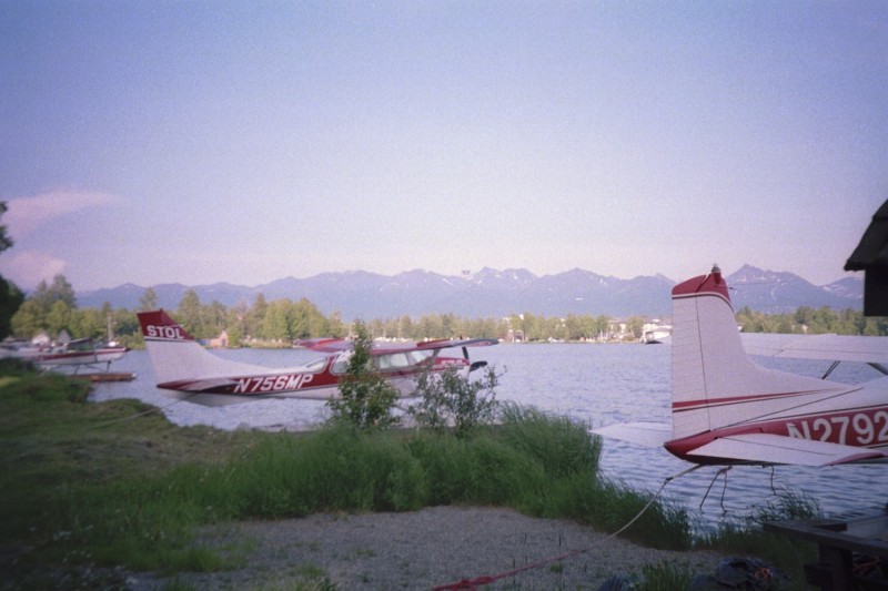 Lake Hood and Lake Spenard aerial view Anchorage