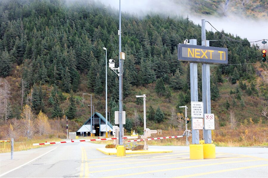 Anton Anderson Memorial Tunnel entrance in Alaska
