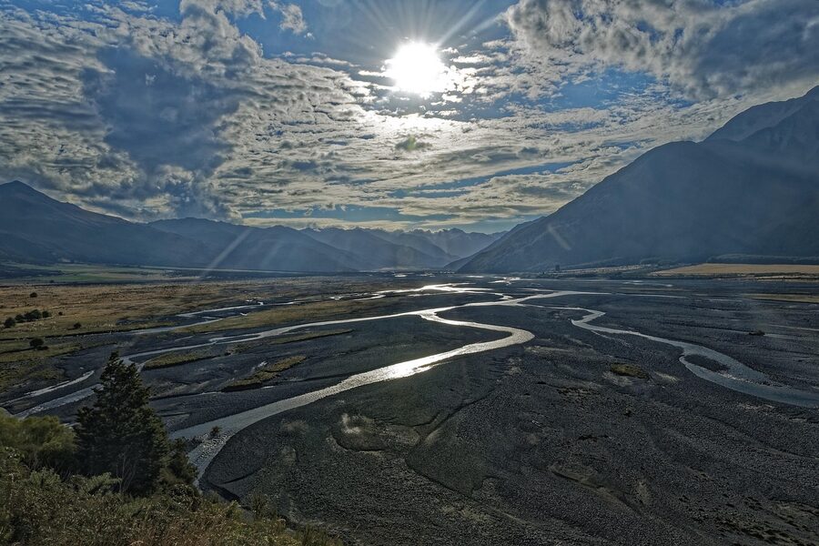 Arthur's Pass National Park with Waimakariri River in Canterbury