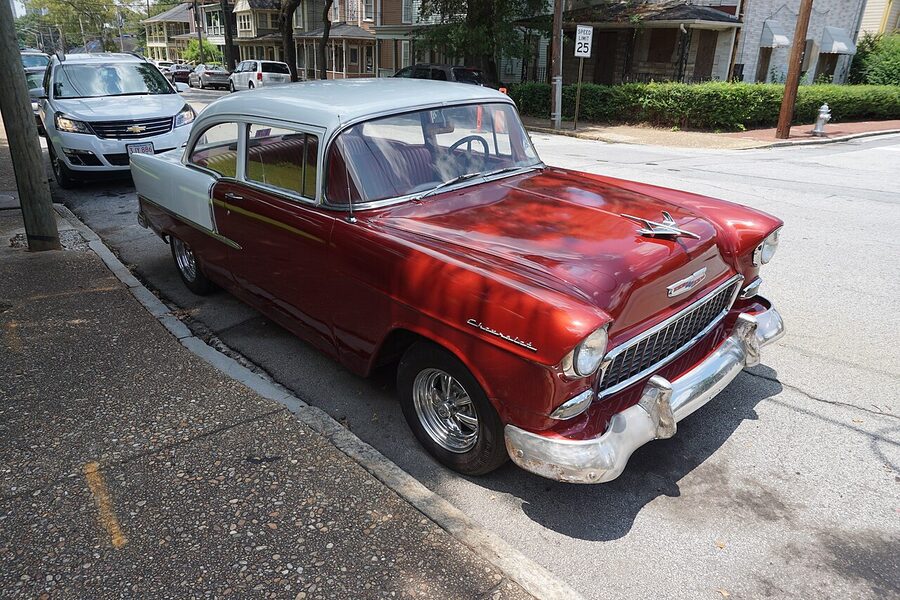 Martin Luther King Jr National Historic Site with a 1955 Chevrolet 210