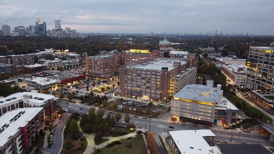 Ponce City Market from Historic Fourth Ward Park Atlanta