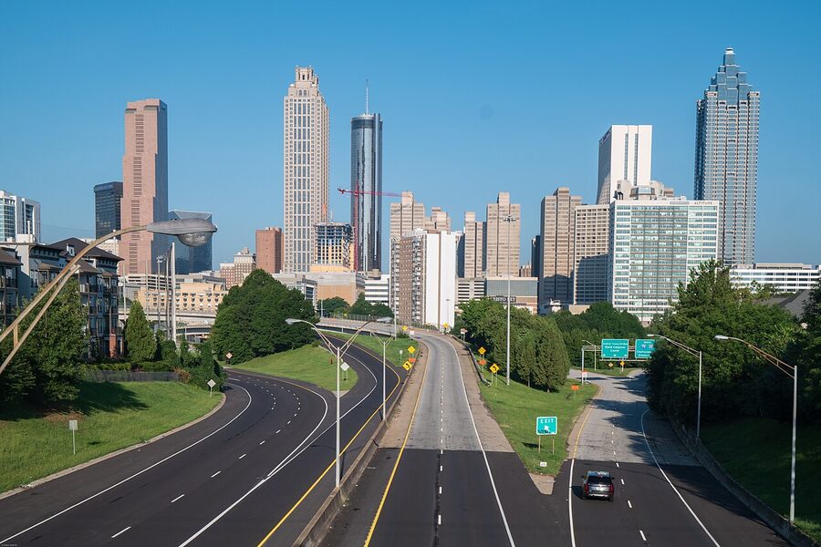 Atlanta skyline from Jackson Street Bridge 2020