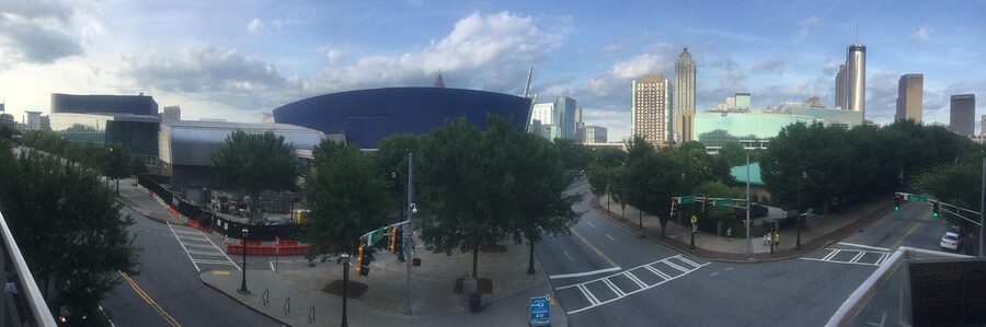 Atlanta skyline panorama with downtown skyscrapers