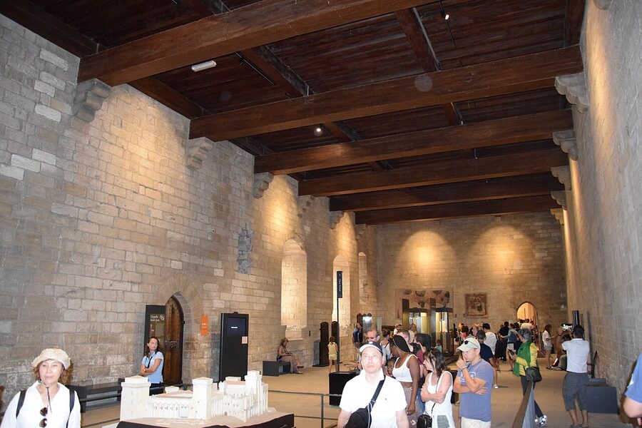 Gothic vaulted interior of the Palais des Papes Avignon