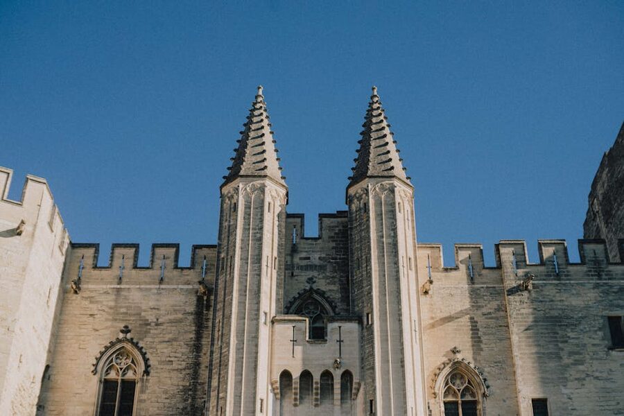 Papal palace towers in Avignon