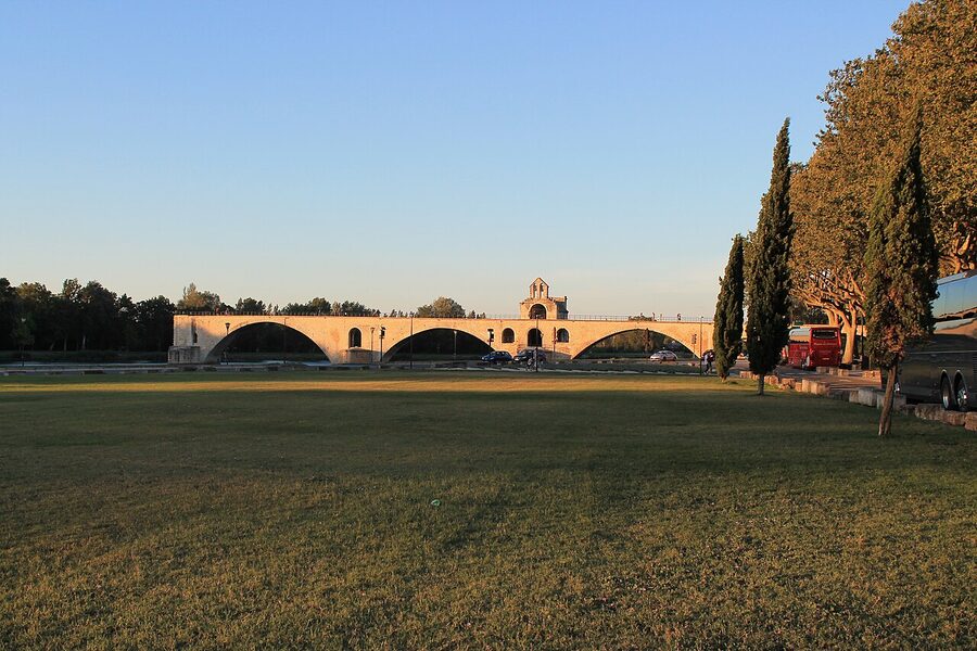 Pont Saint-Benezet bridge in Avignon from the island