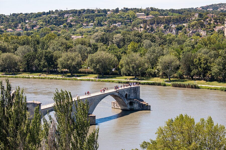 Avignon and the Rhone in summer
