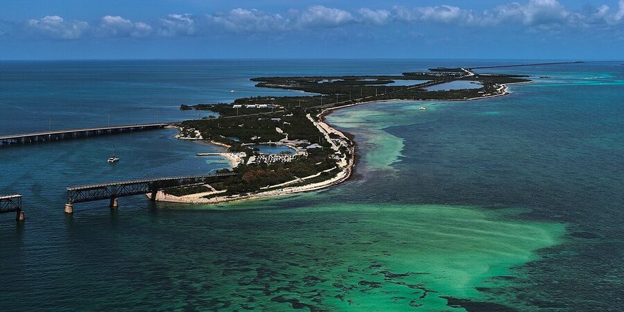 Aerial view of Bahia Honda Key in the Florida Keys