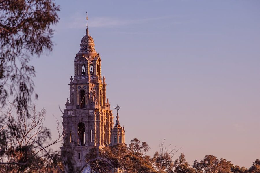 The California Tower at Balboa Park at sunset