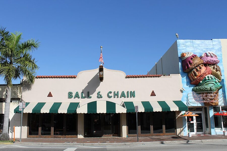 Ball and Chain bar on Calle Ocho Little Havana Miami