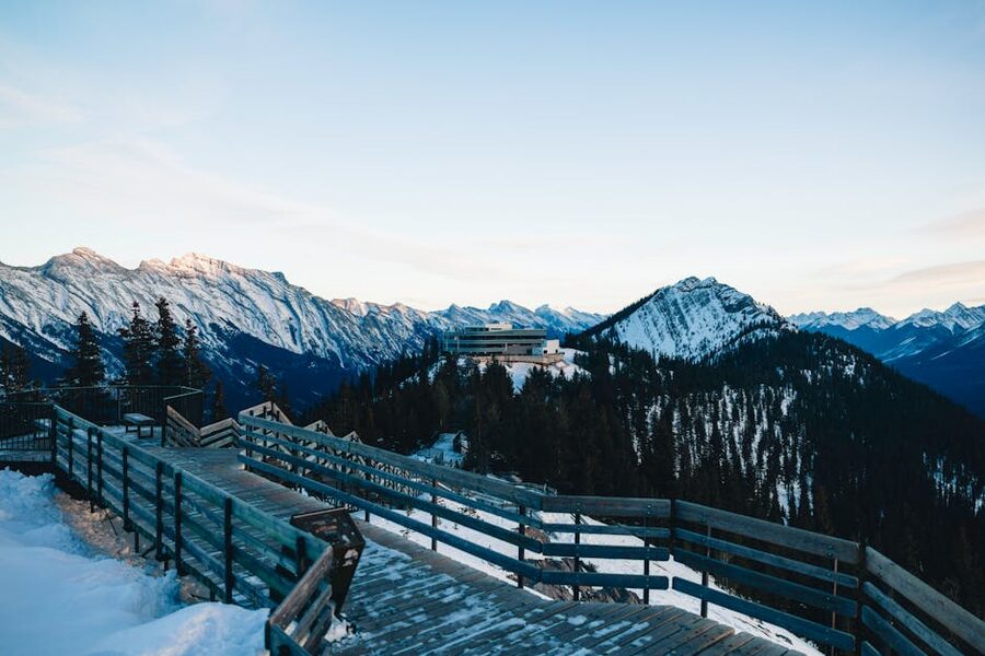 Snowy winter landscape in Banff National Park